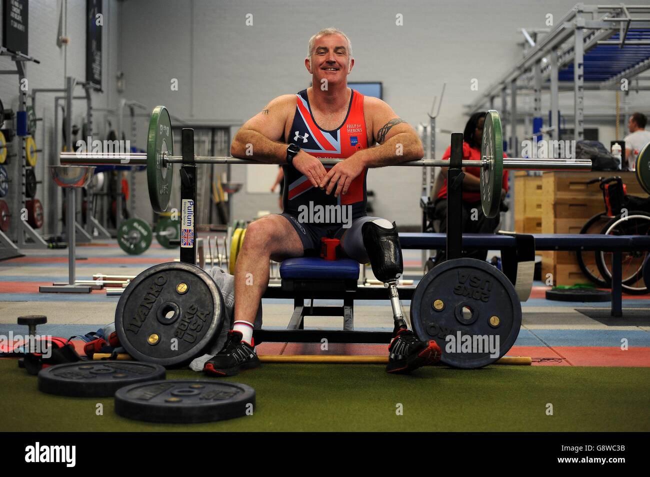Petty Officer Sean Gaffney during a powerlifting training session for ...