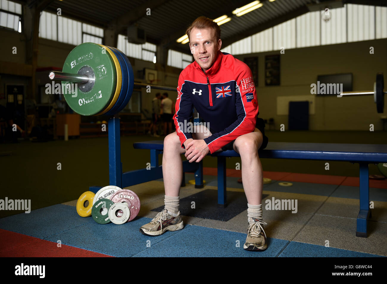 Invictus Games 2016. Martin Cooper during a powerlifting training ...