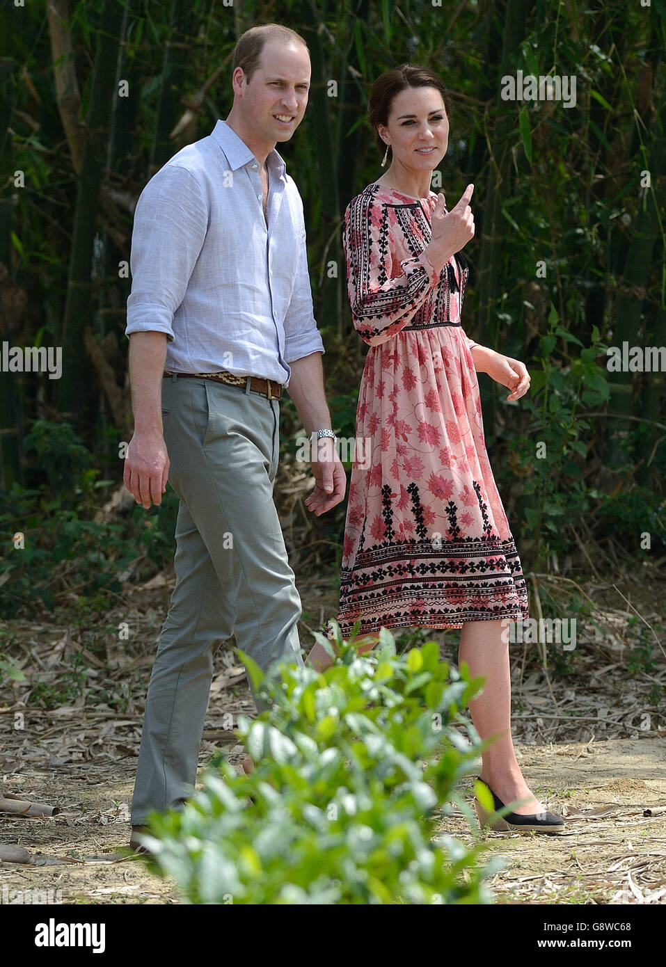 The Duke and Duchess of Cambridge during a visit to Pan Bari Village at ...