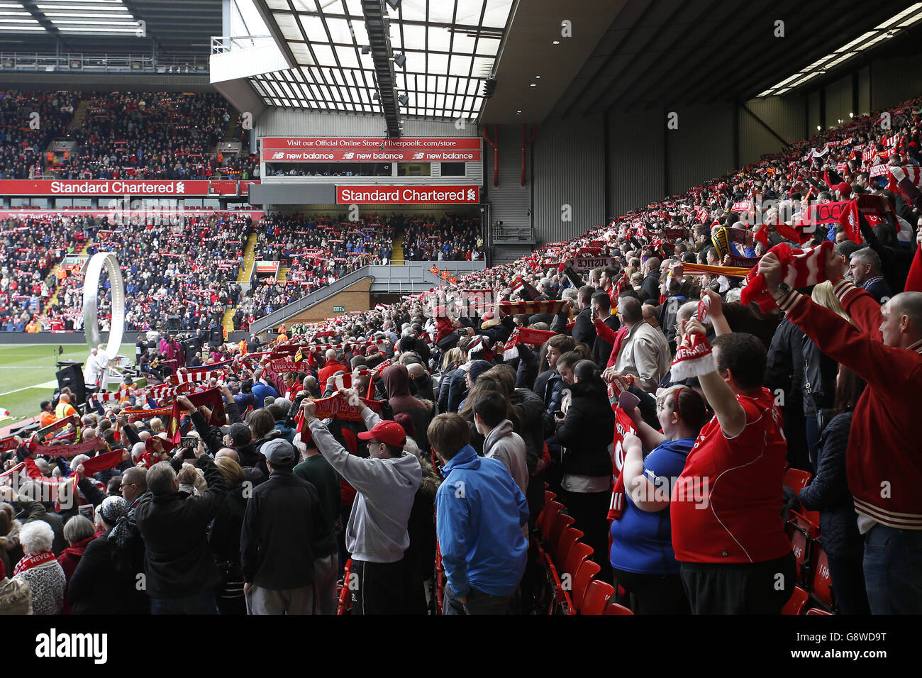 A general view crowd hillsborough 27th anniversary memorial service ...