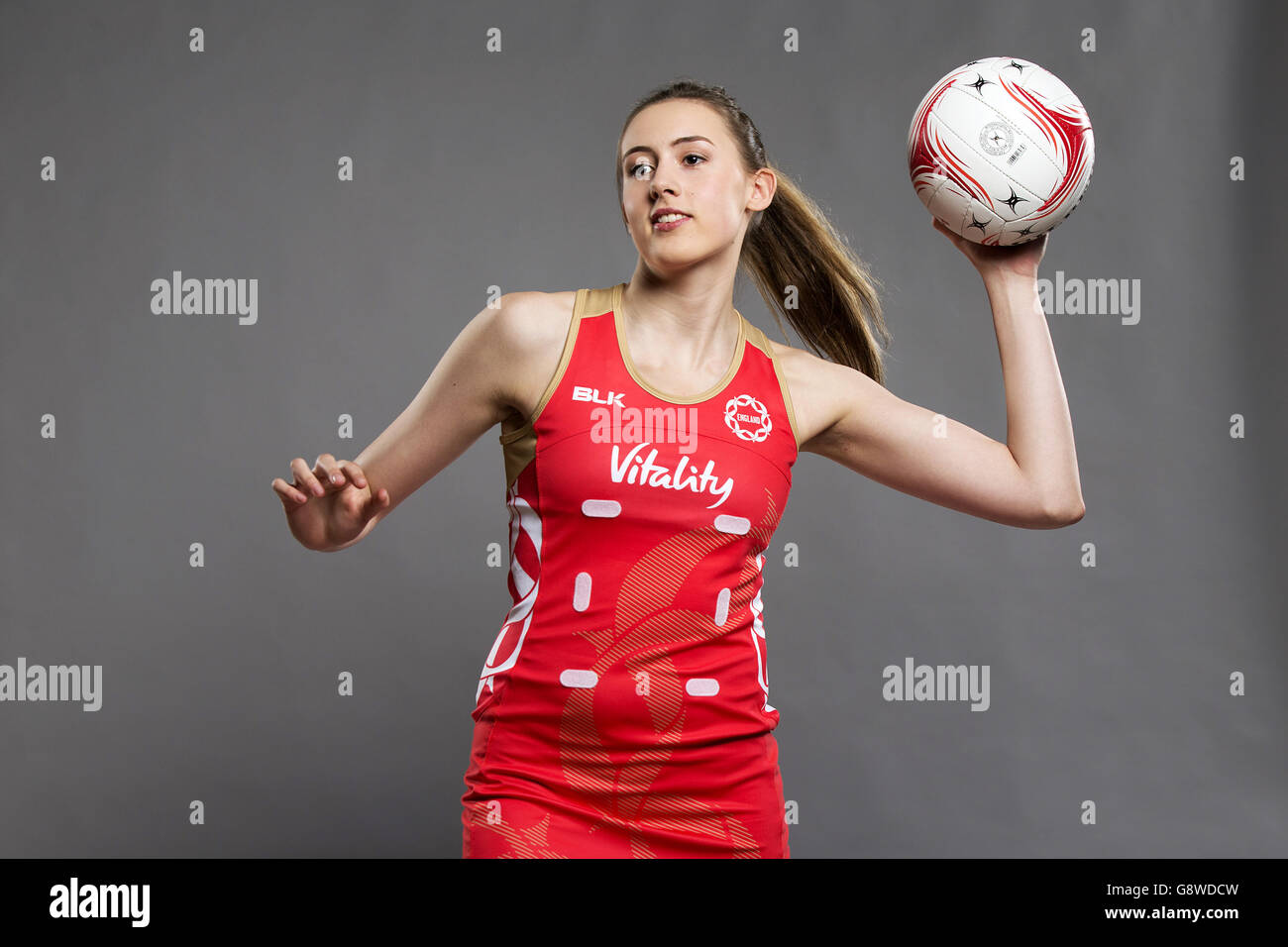 England Netball Squad Photoshoot - Loughborough University Stock Photo ...