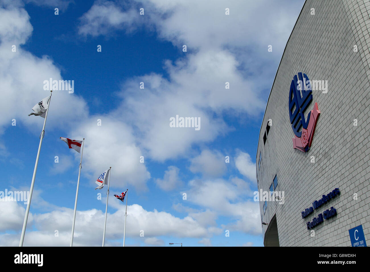 A general view of the macron stadium hi-res stock photography and ...