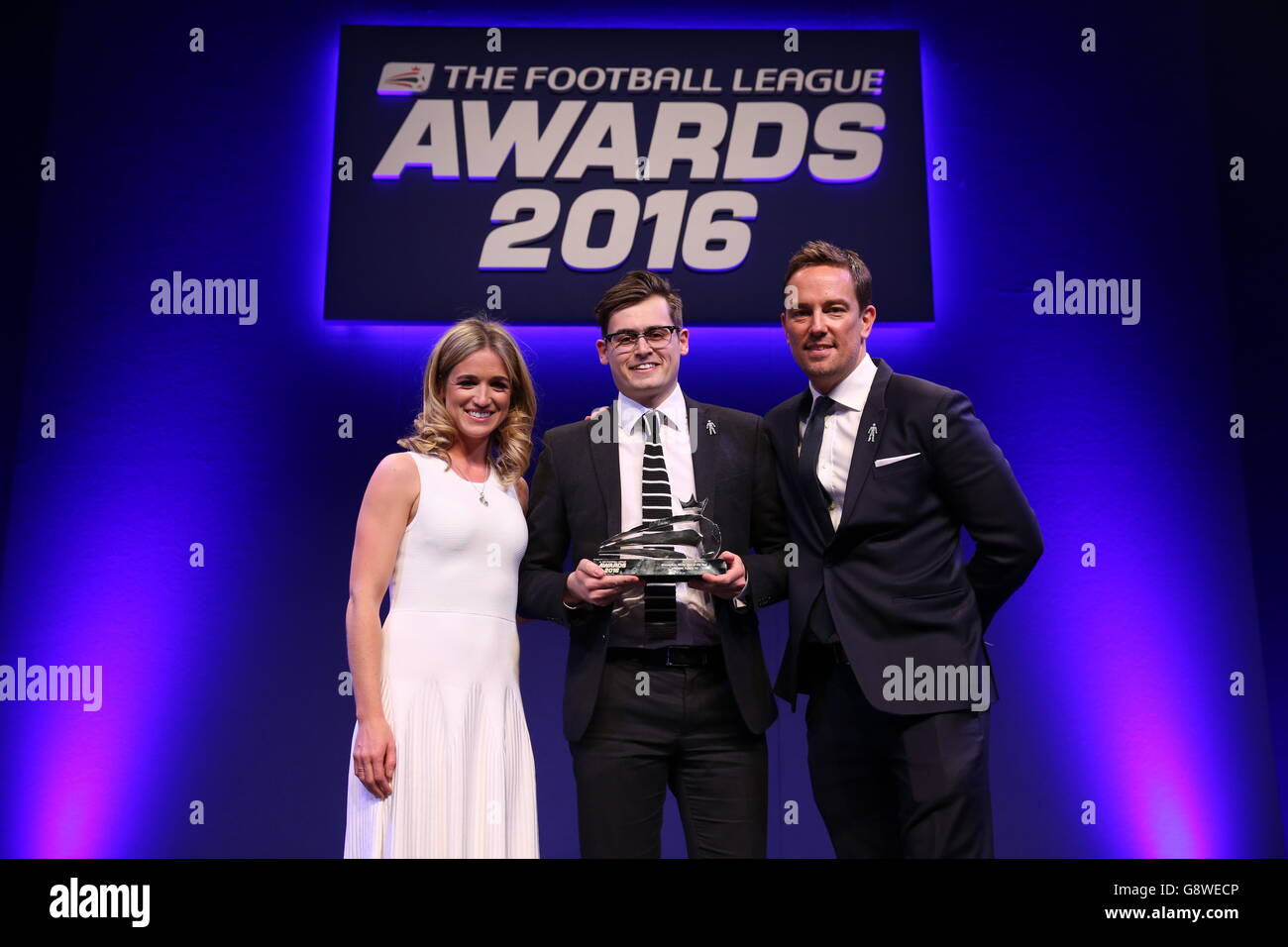 Fulham FC's Senior Marketing Executive, Jack Burrows, receives the ...