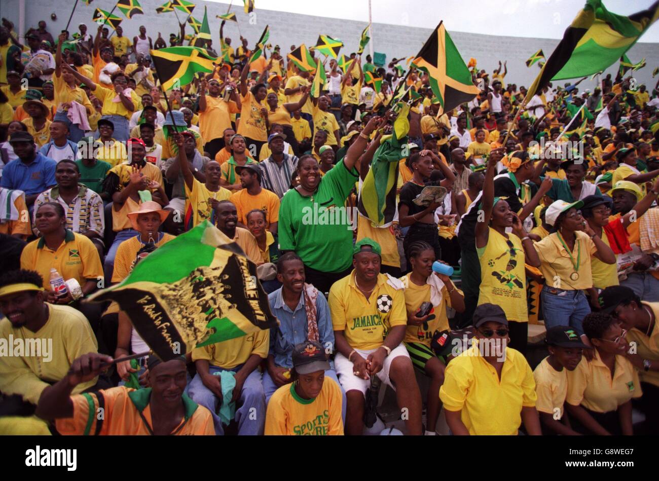 Fan crowd flag yellow front view football hi-res stock photography and ...