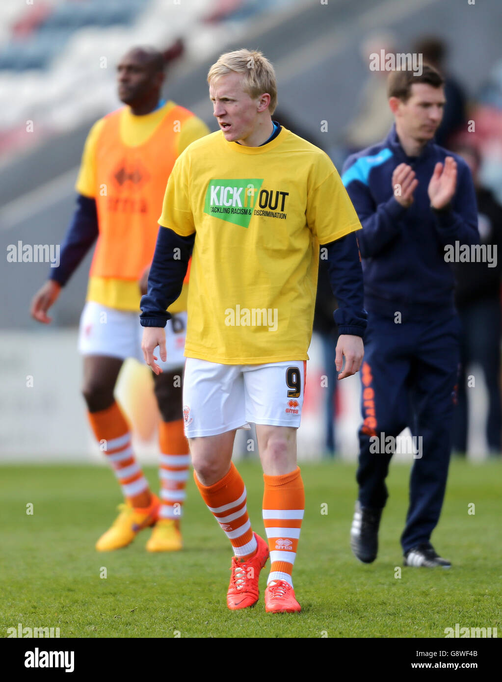 Blackpools mark cullen training before the game hi-res stock ...