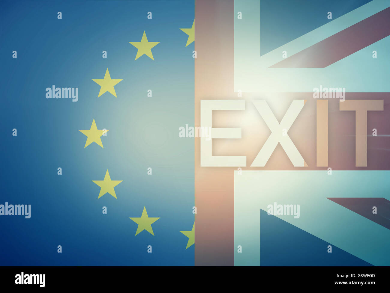 Exit Brexit Europe United Kingdom Combined Flag Stock Photo - Alamy