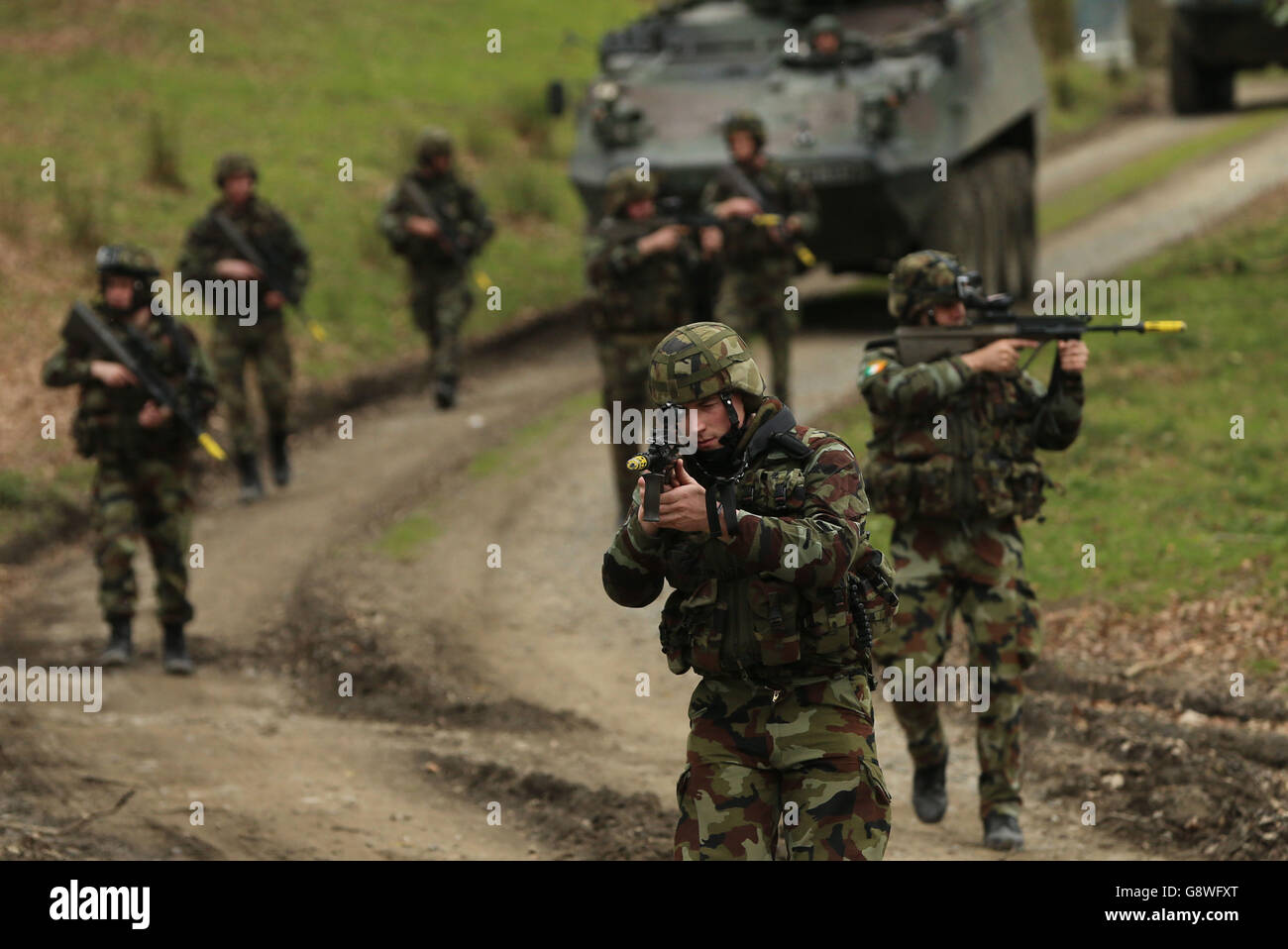 Defence Forces soldiers from the 53rd Infantry Group undergoing mission ...