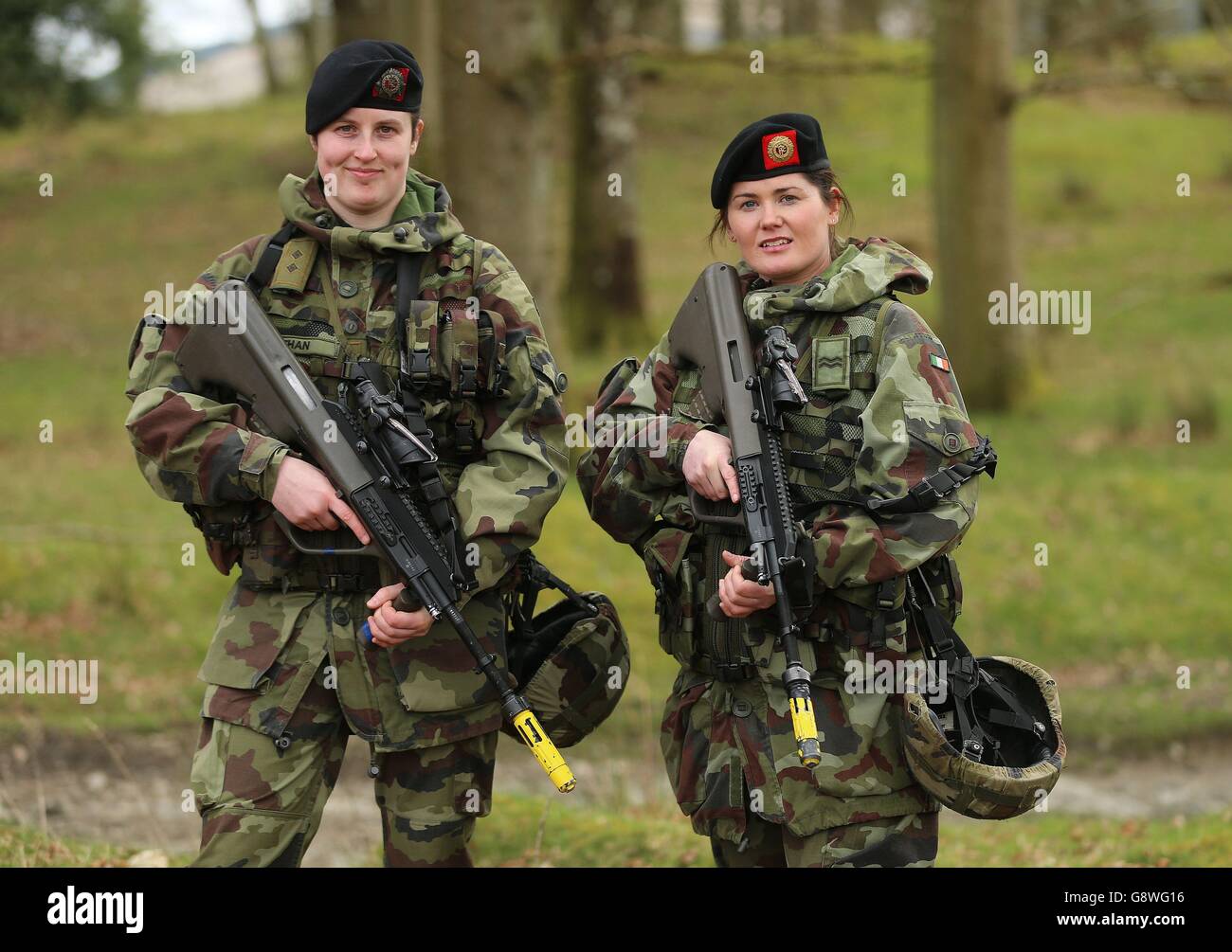 Defence Forces soldiers Lieutenant Ciara Sheehan (left) and Corporal ...