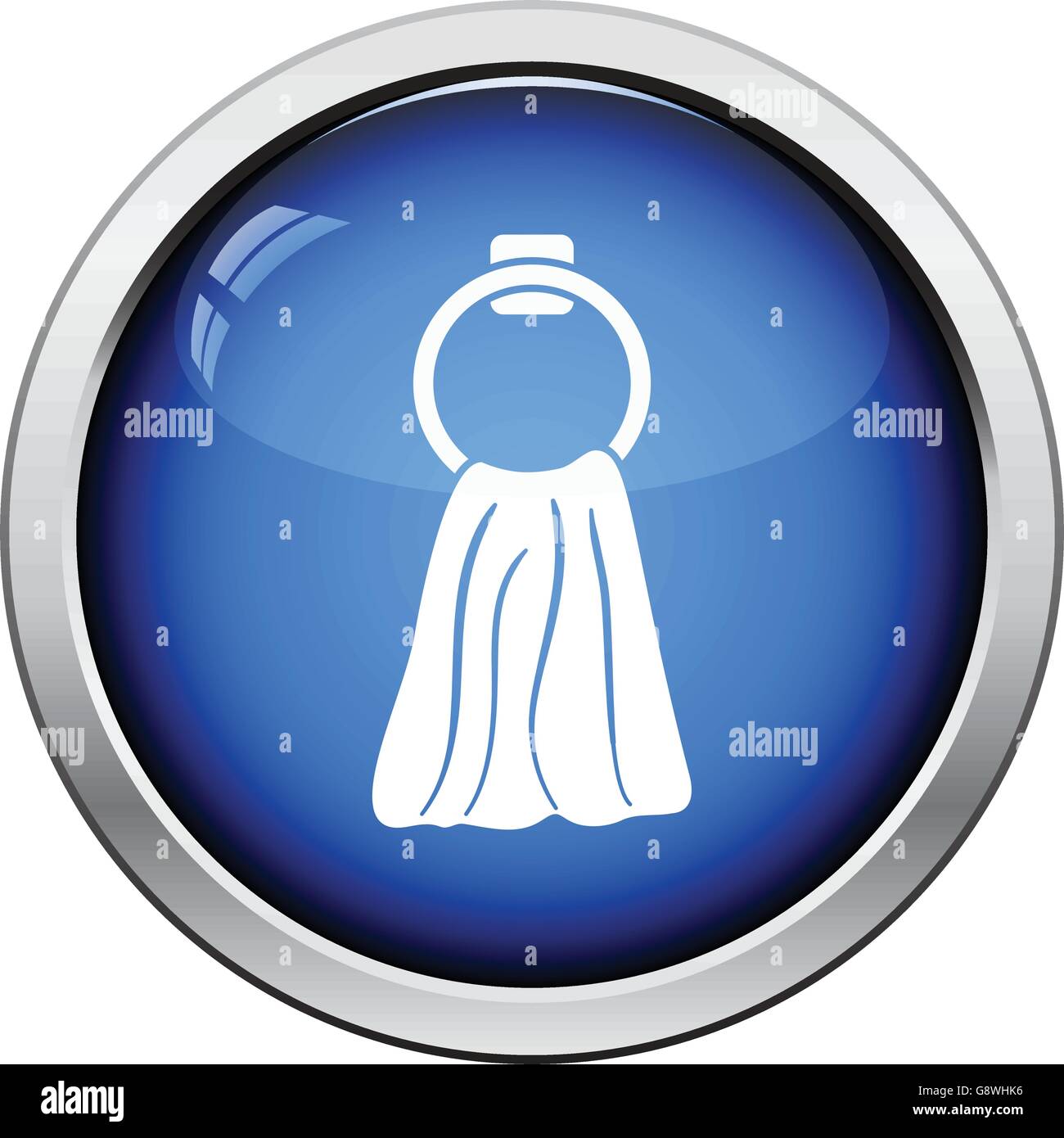 Hand towel icon. Glossy button design. Vector illustration Stock Vector ...