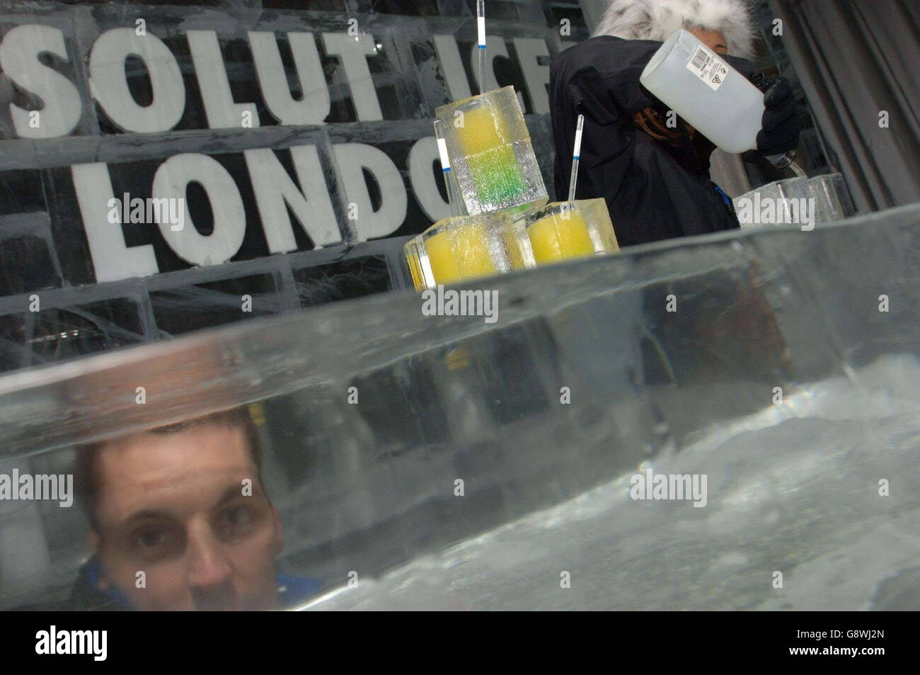 Drinks are served at a photocall celebrating the launch on October 1st ...