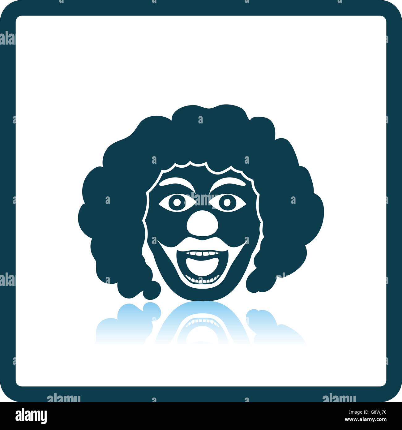Party clown face icon. Shadow reflection design. Vector illustration ...