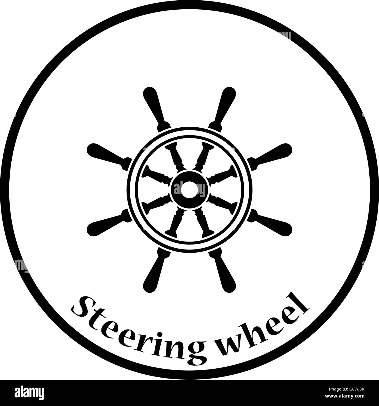 Icon of steering wheel . Thin circle design. Vector illustration Stock ...