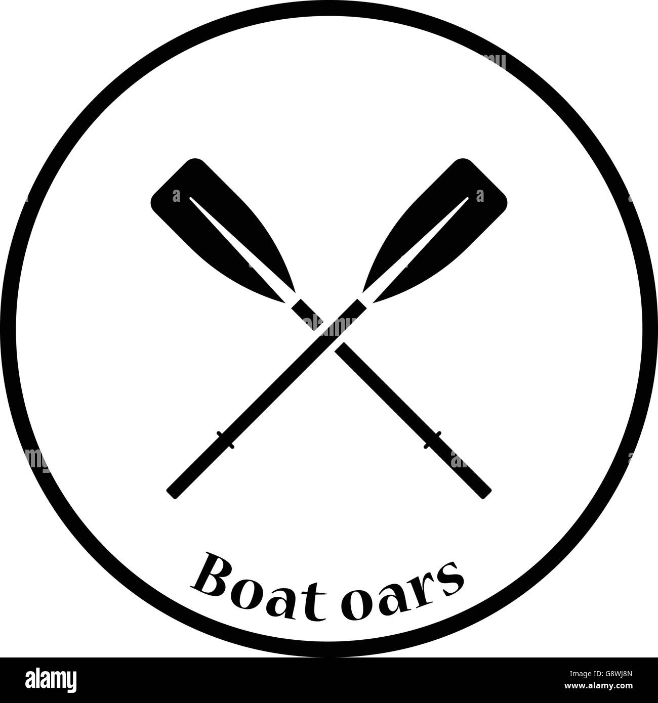 Icon of boat oars. Thin circle design. Vector illustration Stock Vector ...