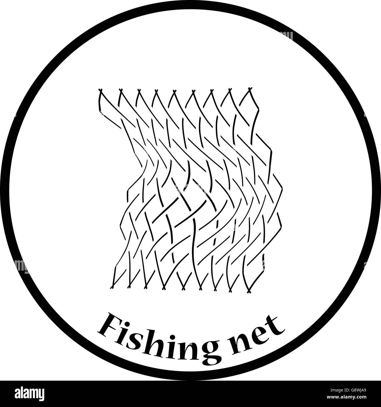 Icon of Fishing net . Thin circle design. Vector illustration Stock ...