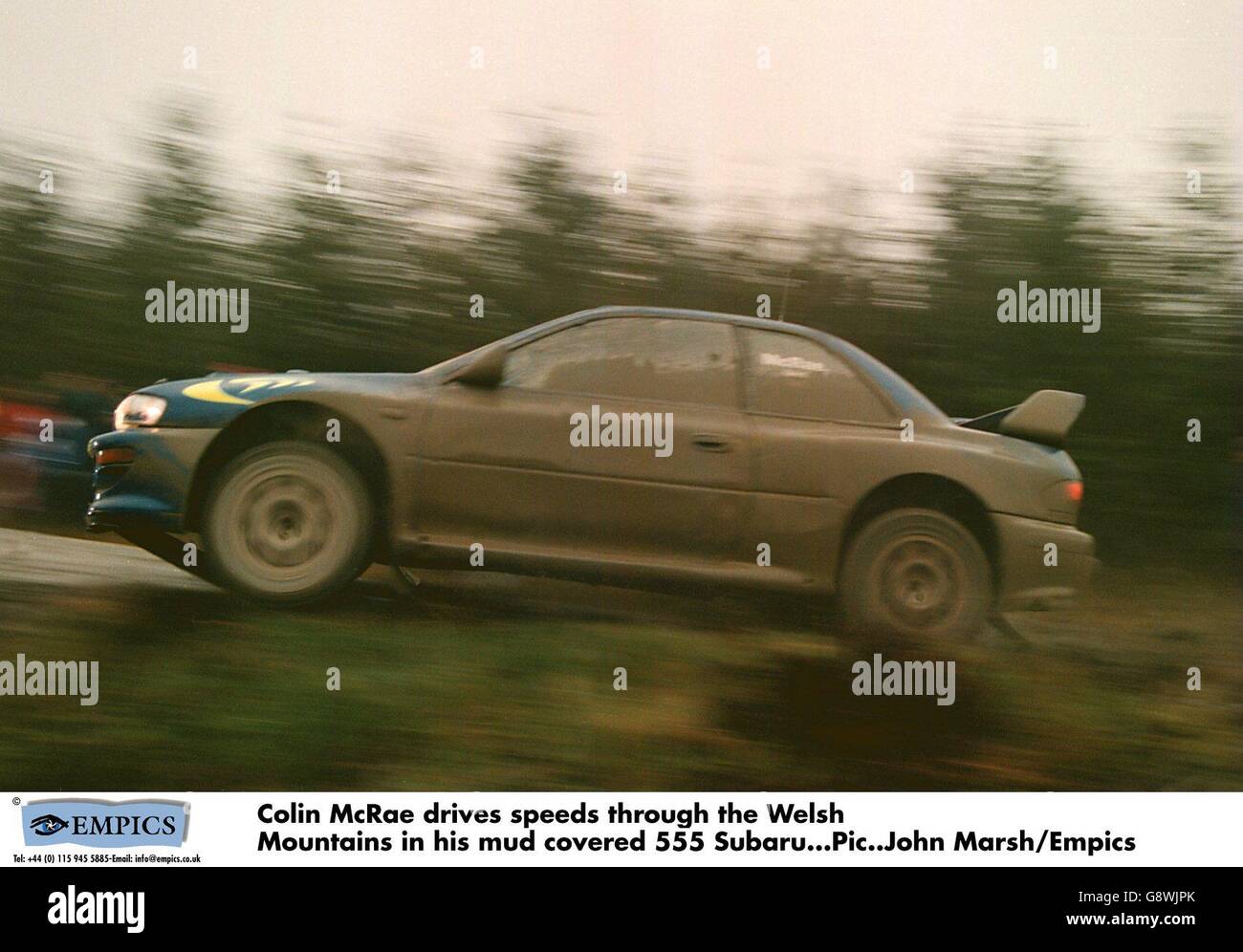 Colin mcrae and nicky grist speed through the welsh mountains hi-res ...