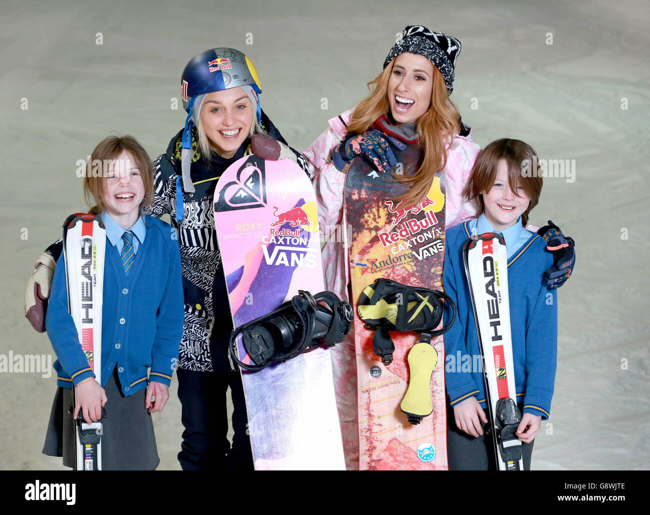 Stacey Solomon (centre right), who took part in The Jump, and British ...