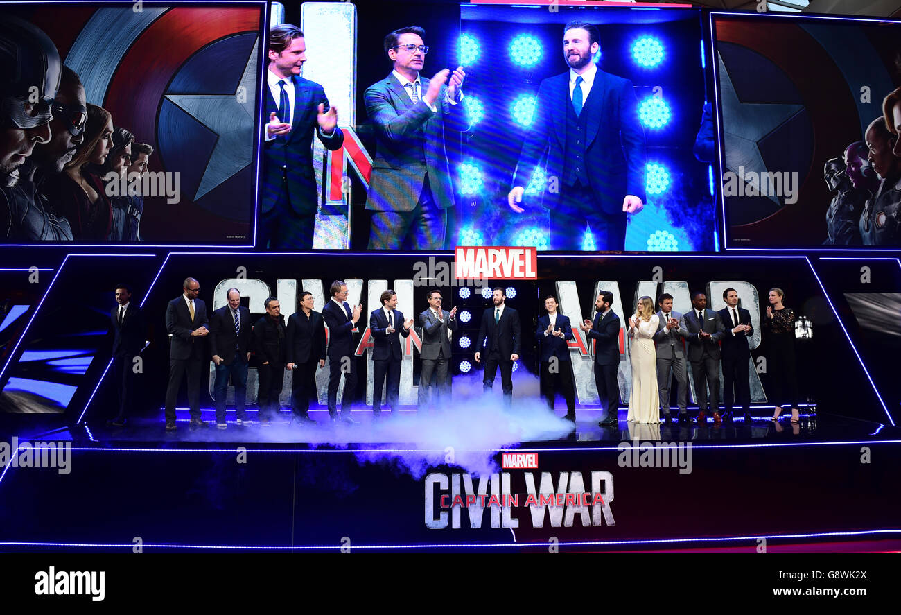 Captain America: Civil War European Premiere - London Stock Photo - Alamy