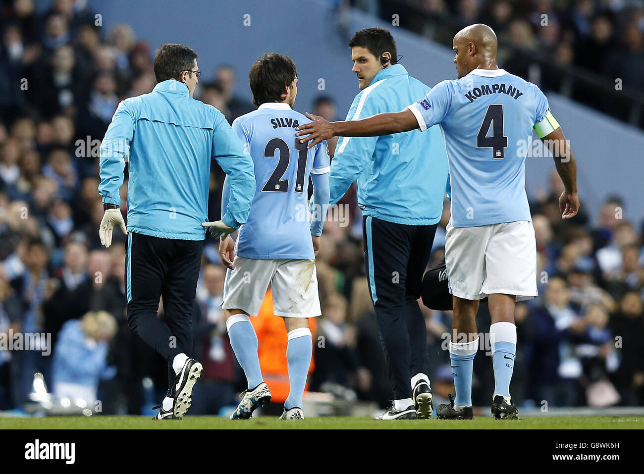Manchester citys david silva uefa champions league match etihad stadium ...