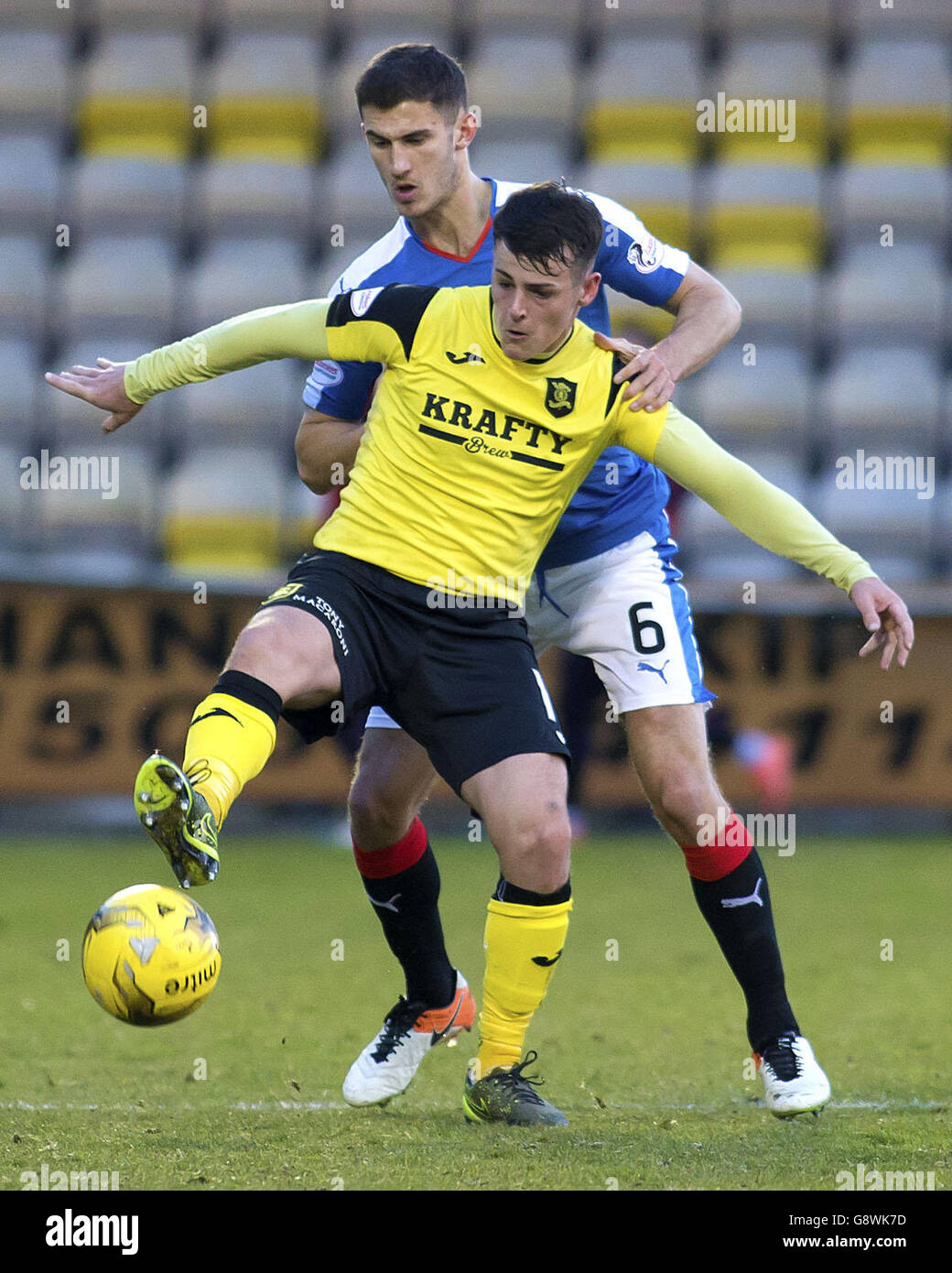 Rangers' Dominic Ball (right) and Livingston's Danny Mullen battle for ...