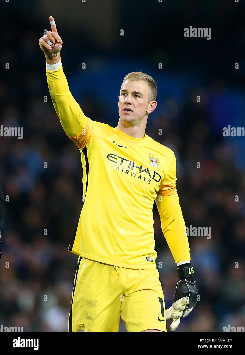 Manchester city goalkeeper joe hart after the final whistle hi-res ...