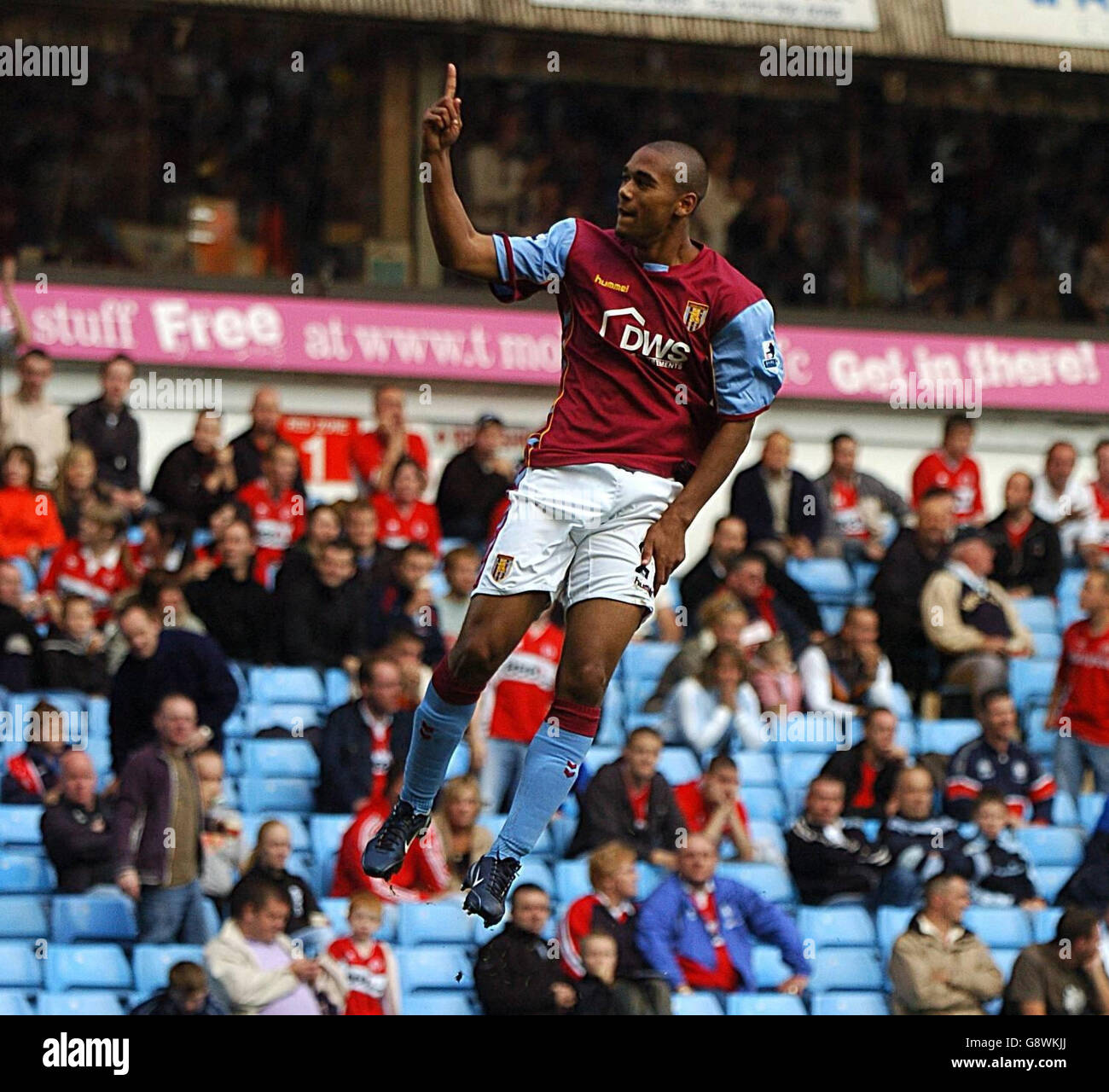 Aston Villa's Luke Moore celebrates his goal against Middlesbrough ...