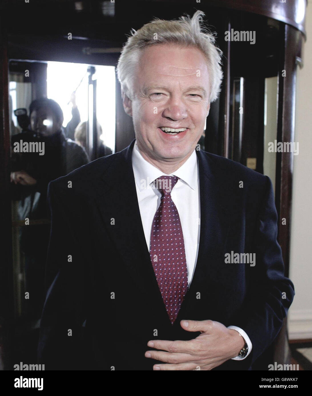 Tory leadership contender Shadow Home Secretary David Davis speaks to ...