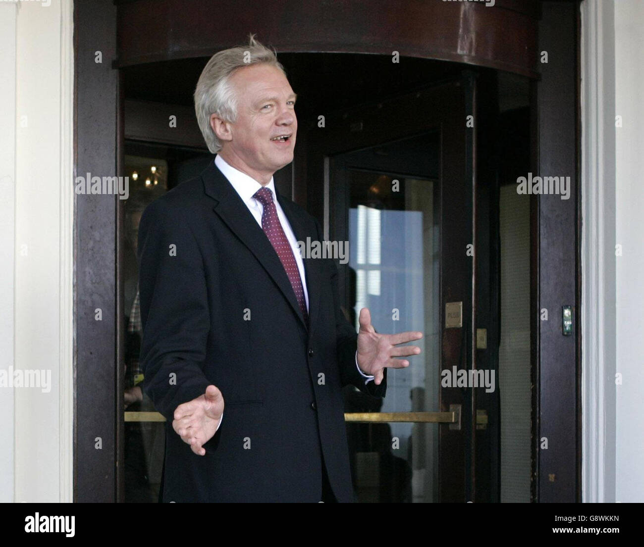 Tory leadership contender Shadow Home Secretary David Davis speaks to ...