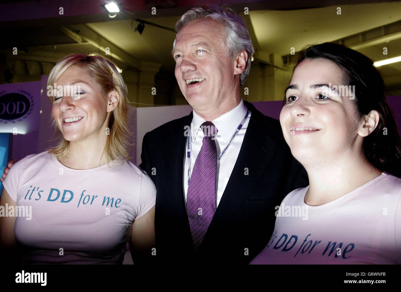 Shadow Home secretary David Davies poses with some of his supporters ...