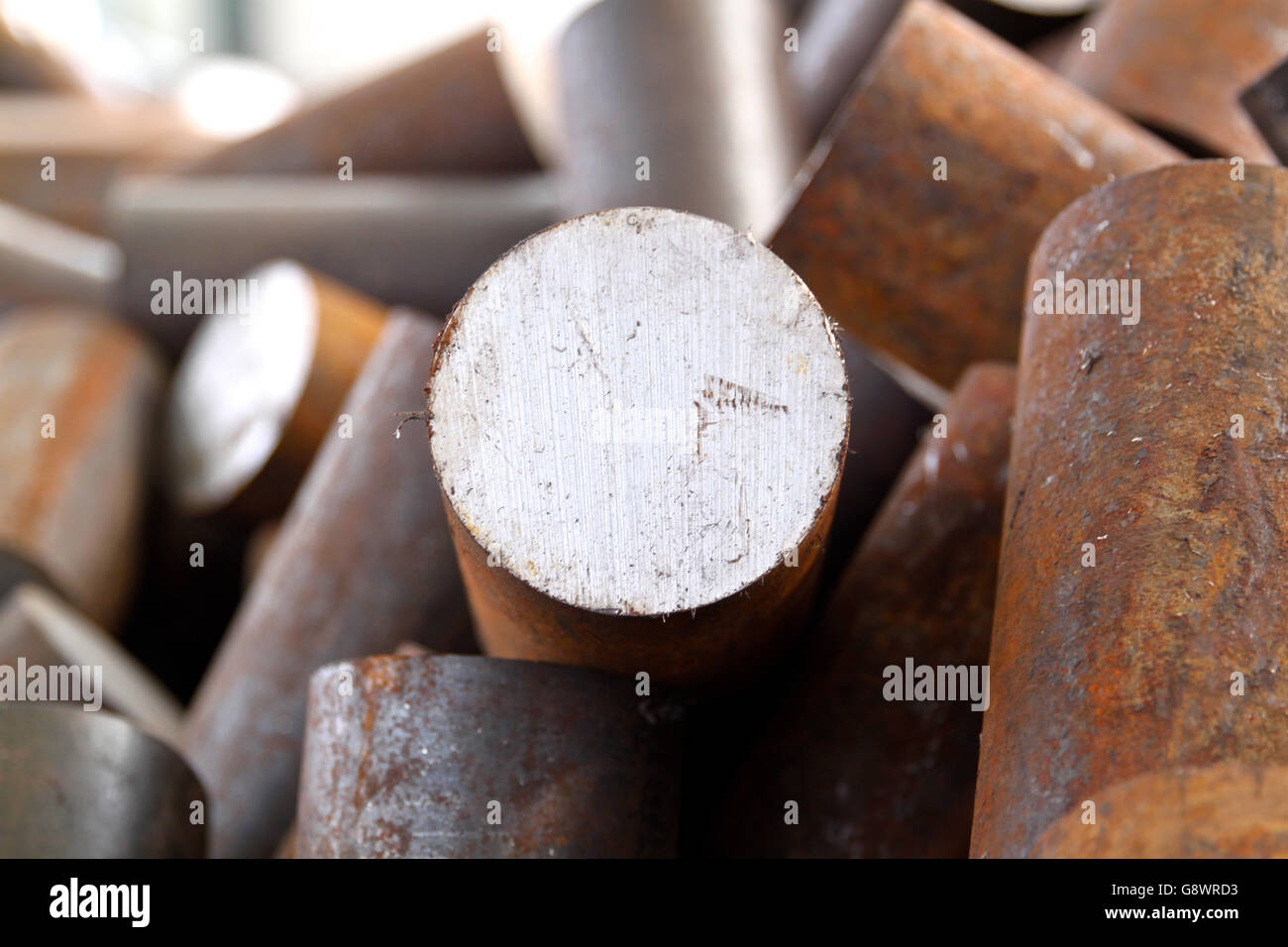 metal round billets for further processing Stock Photo - Alamy