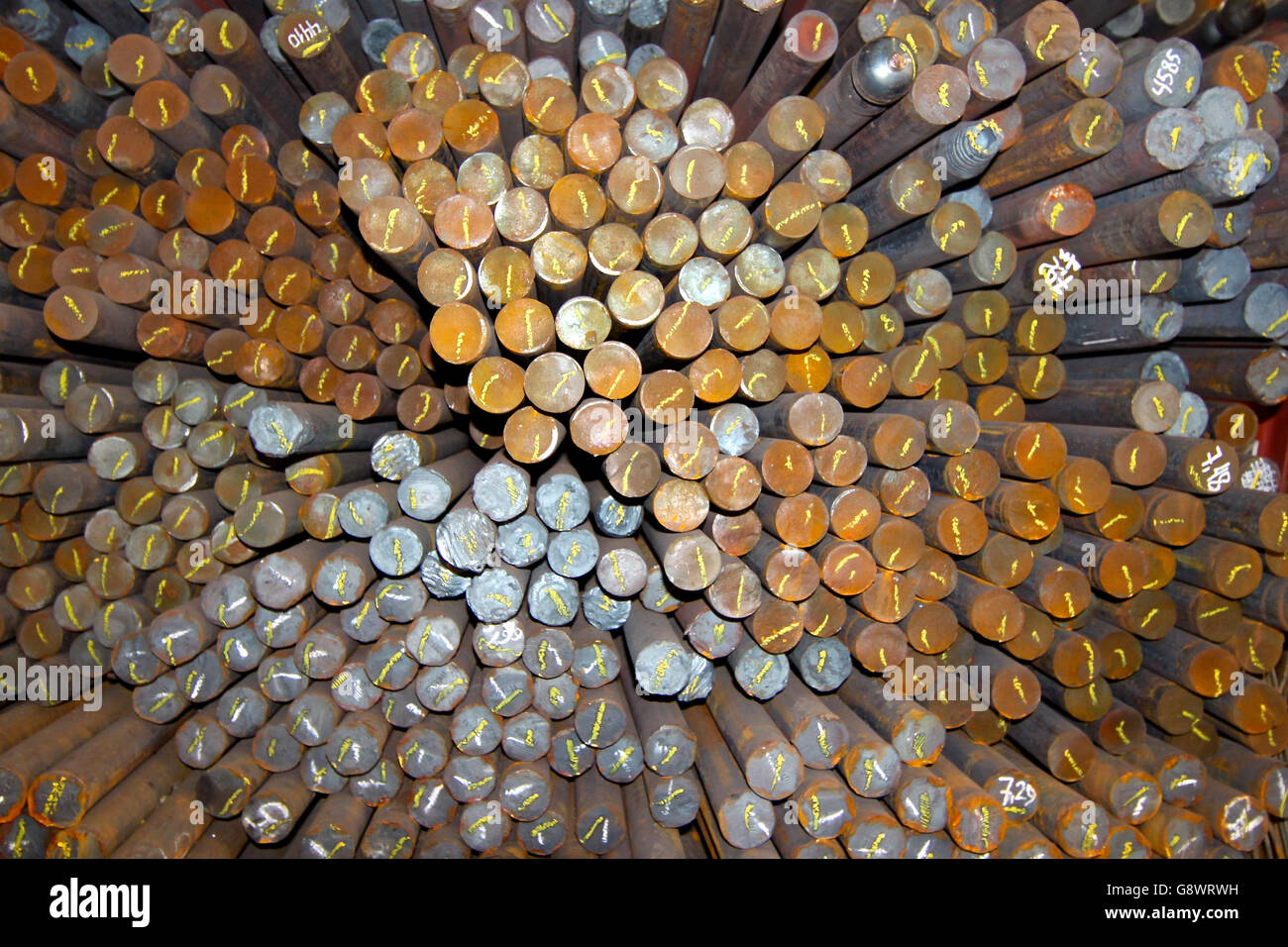 metal round billets for further processing Stock Photo - Alamy