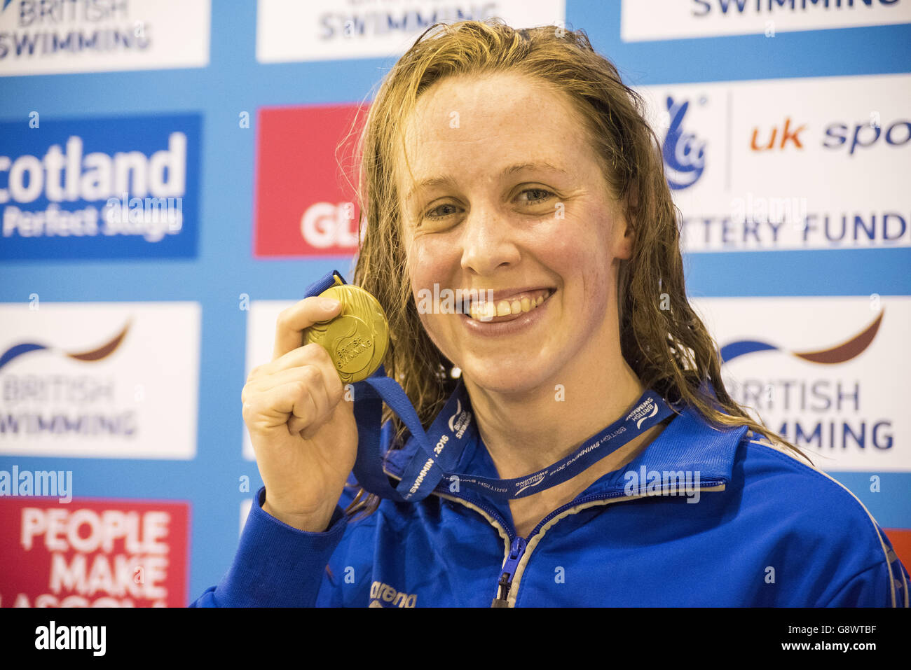 Hannah Miley celebrates with the gold medal after winning the Women's ...
