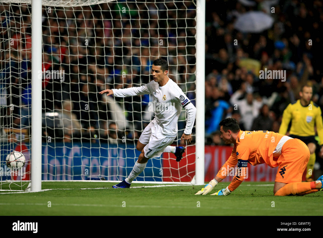 Real madrids cristiano ronaldo scores his sides first goal hi-res stock ...