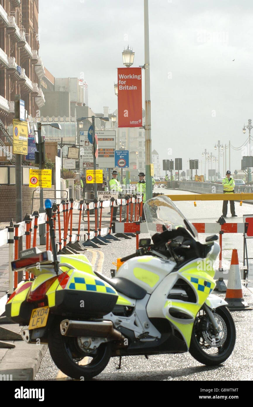A strong police security presence is visible on the opening day of the ...