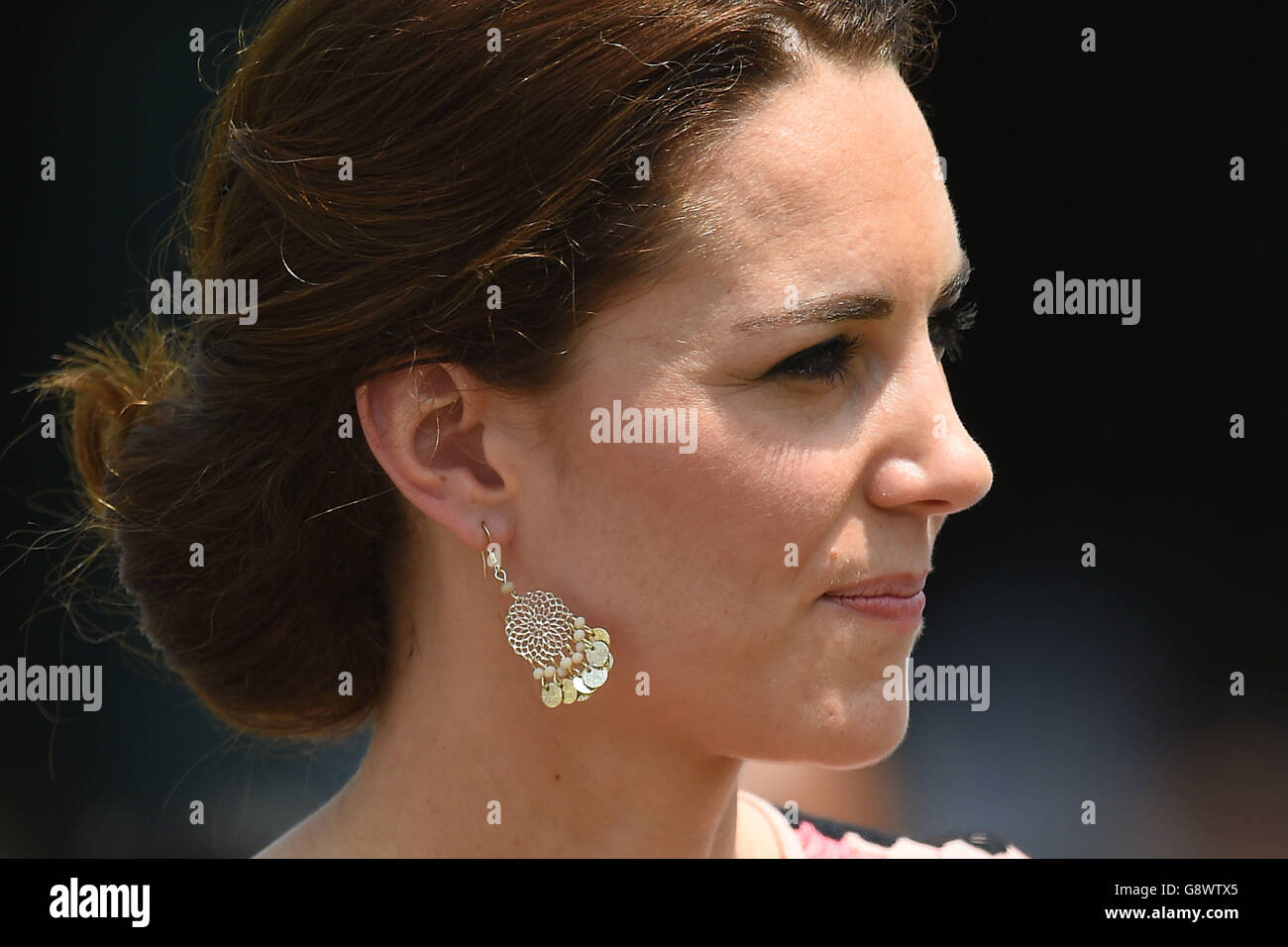 The Duchess of Cambridge in Pan Bari Village, Assam, India, during day ...