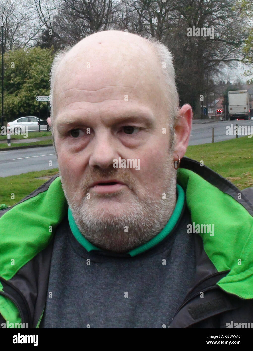 Eyewitness Simon Ellis speaks to media after a female police officer ...