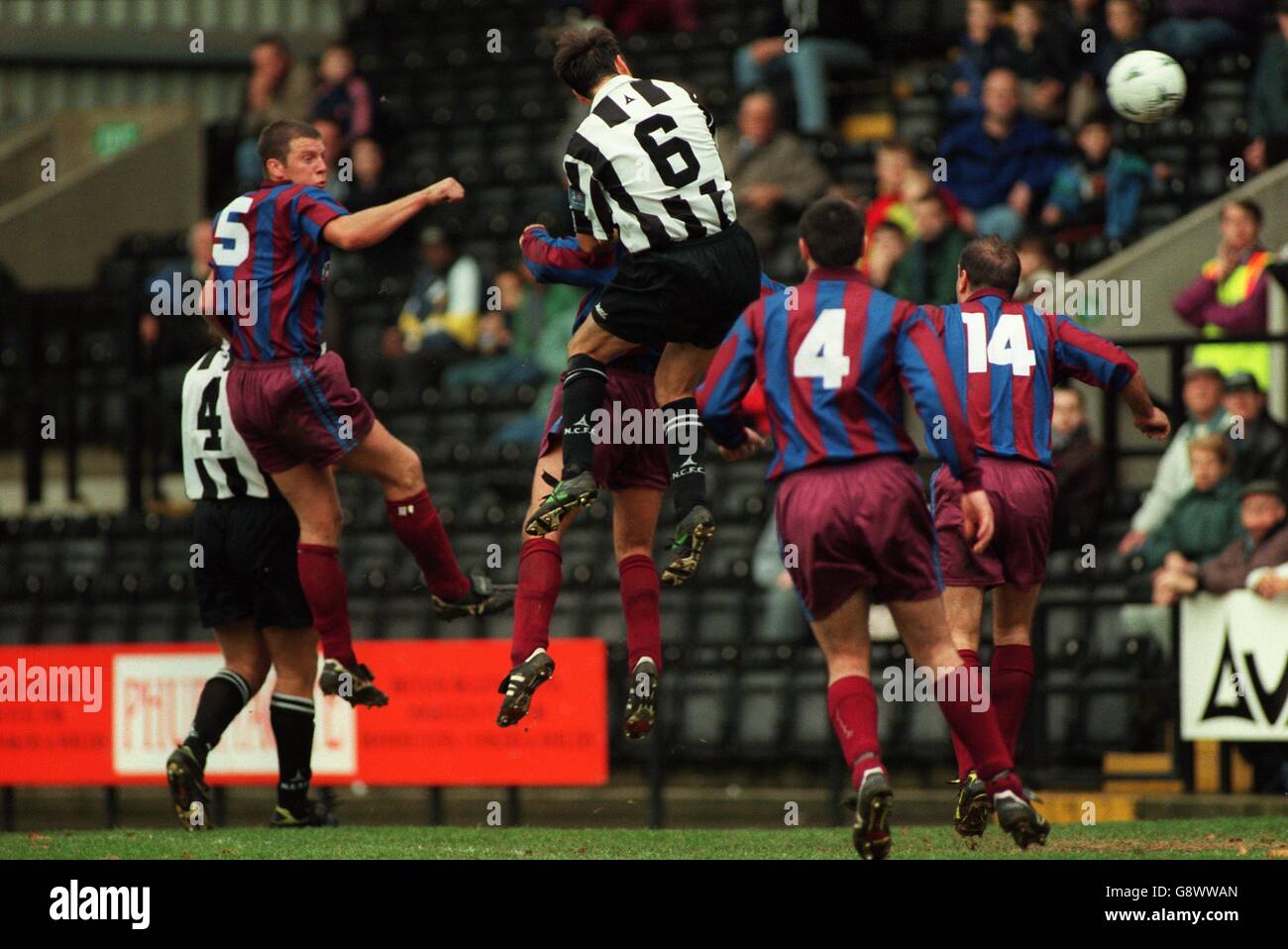 Ian Richardson of Notts County (centre) heads the second goal Stock ...