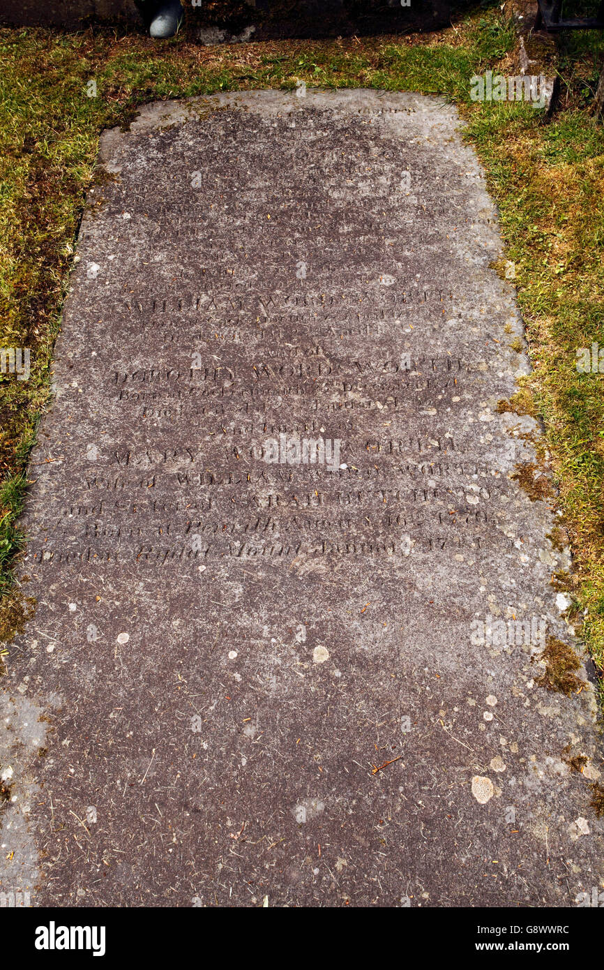 Grave of William Wordsworth at St Oswald;s Grasmere Stock Photo - Alamy
