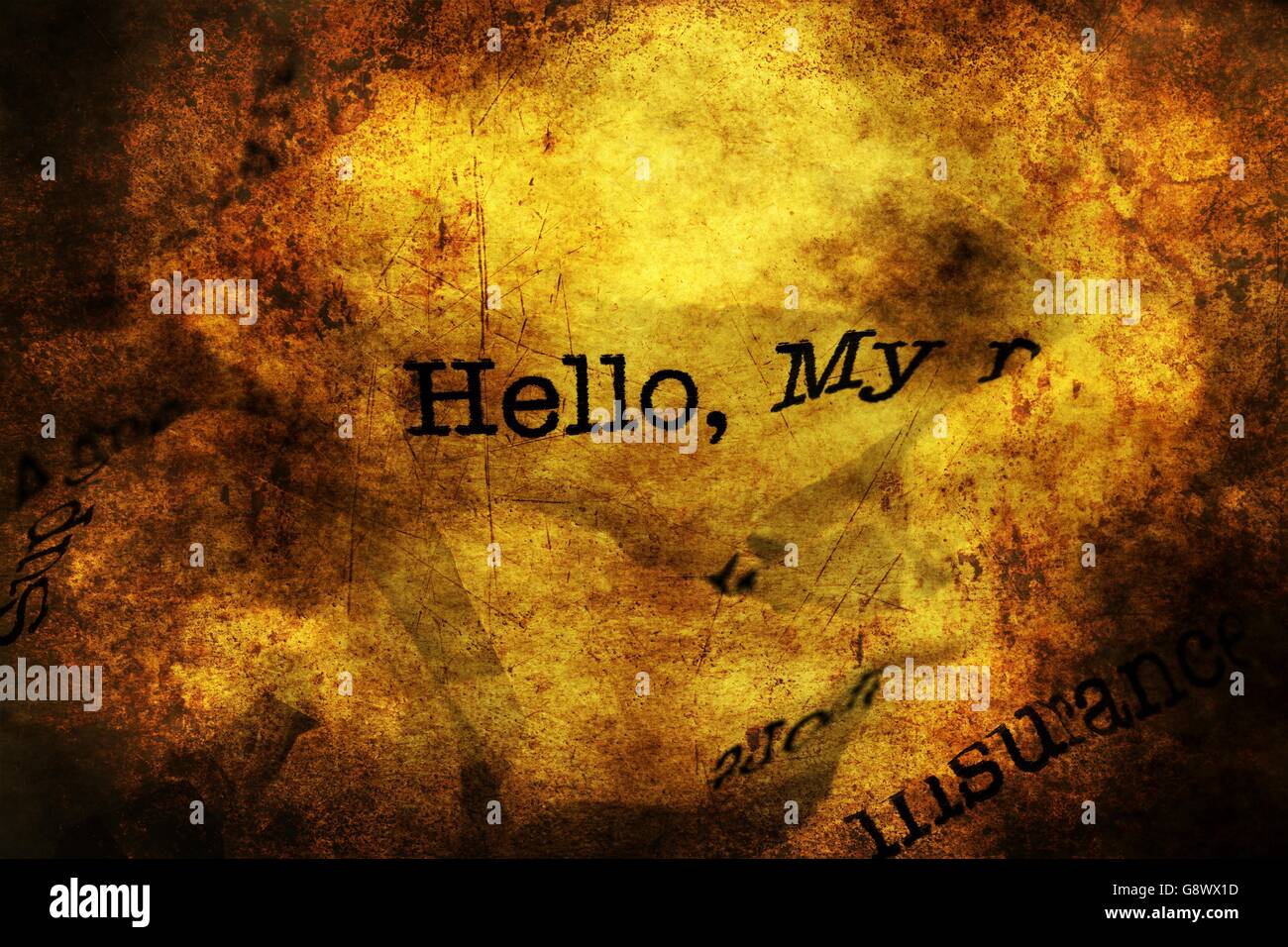 Hello grunge concept Stock Photo - Alamy