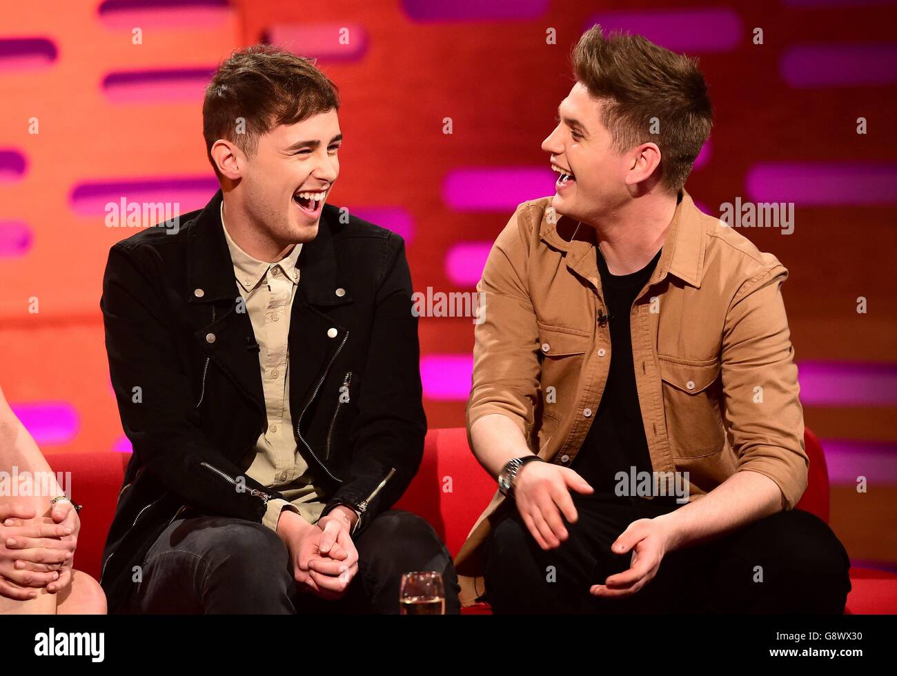 Eurovision contestants Joe and Jake during the filming of the Graham ...