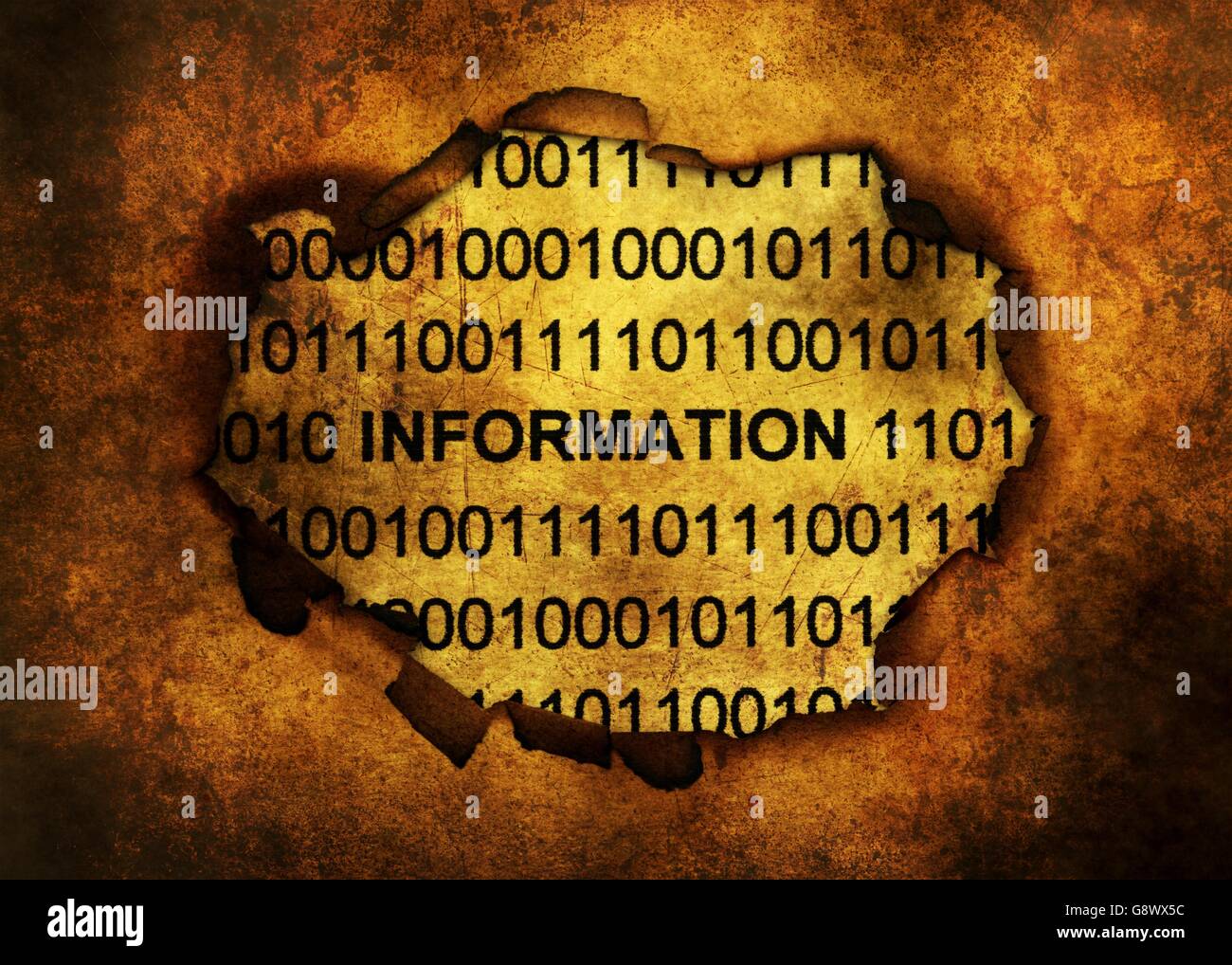 Data information on paper hole Stock Photo - Alamy