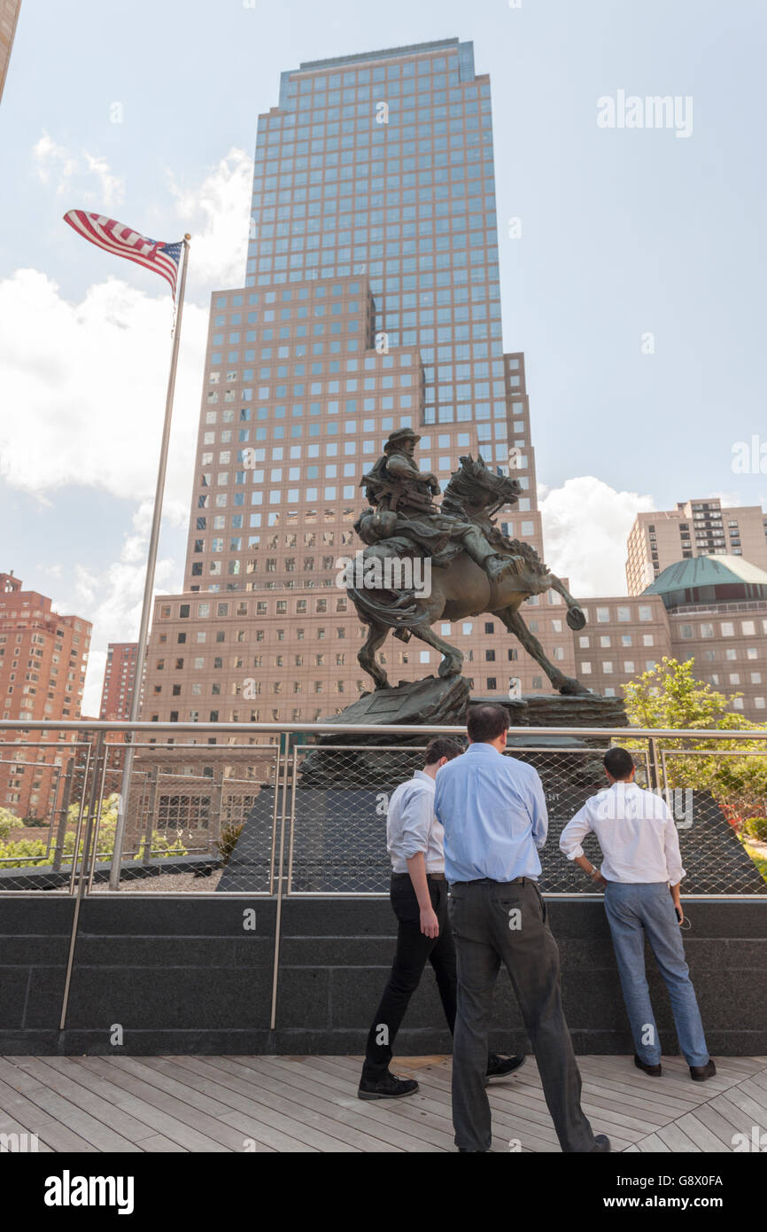 The America's Response Monument in Liberty Park overlooking the 9/11 ...