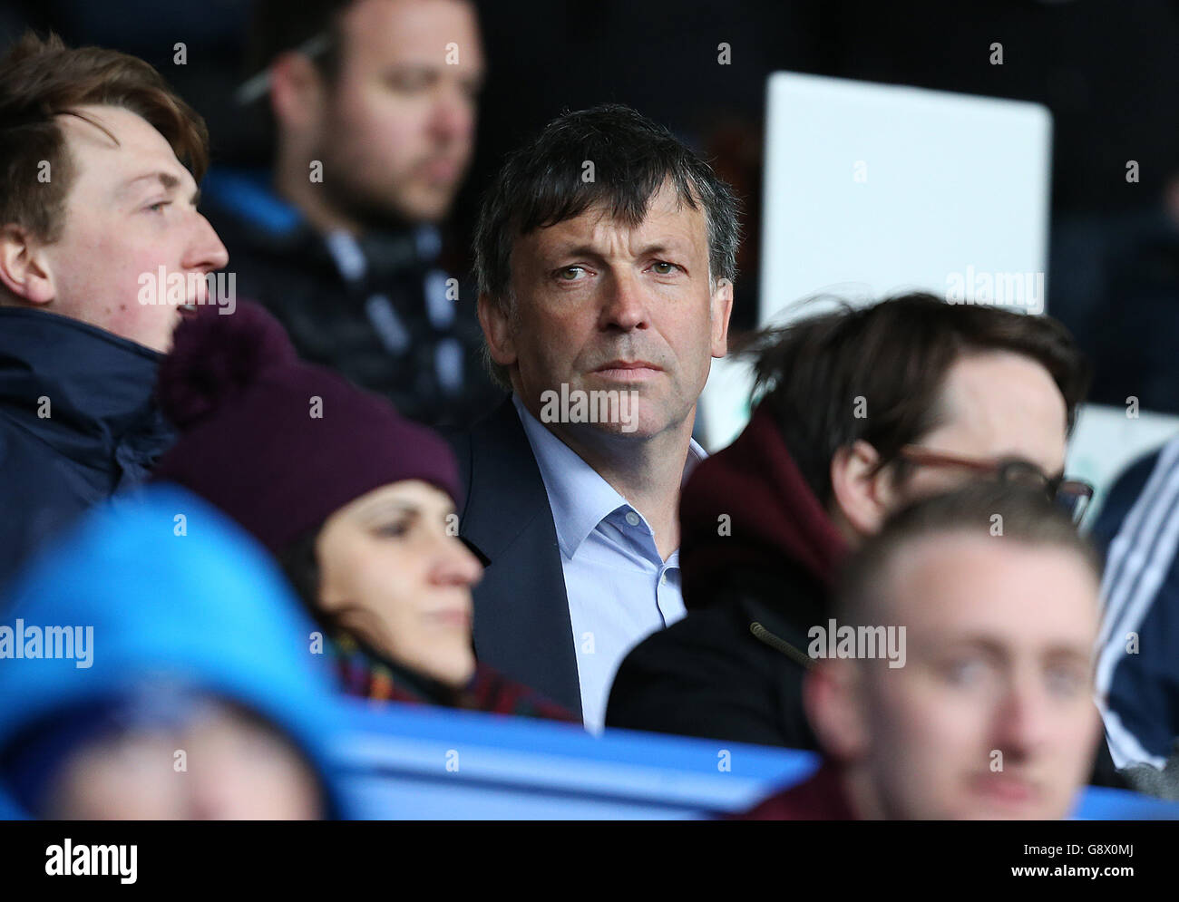 Blackpool's Karl Oyston in the stands during the game against Rochdale ...