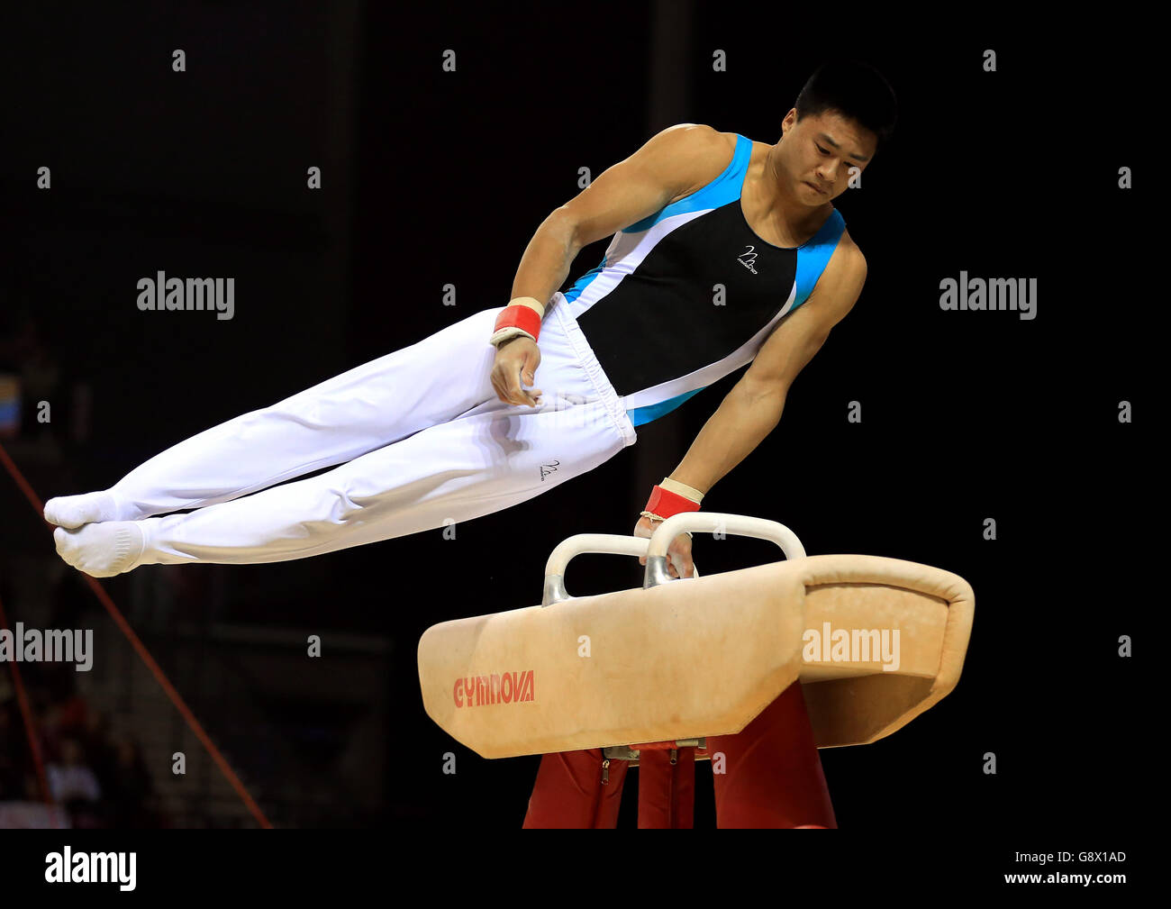Miki Chu on the Pommel Horse during the Artistic Gymnastics British ...