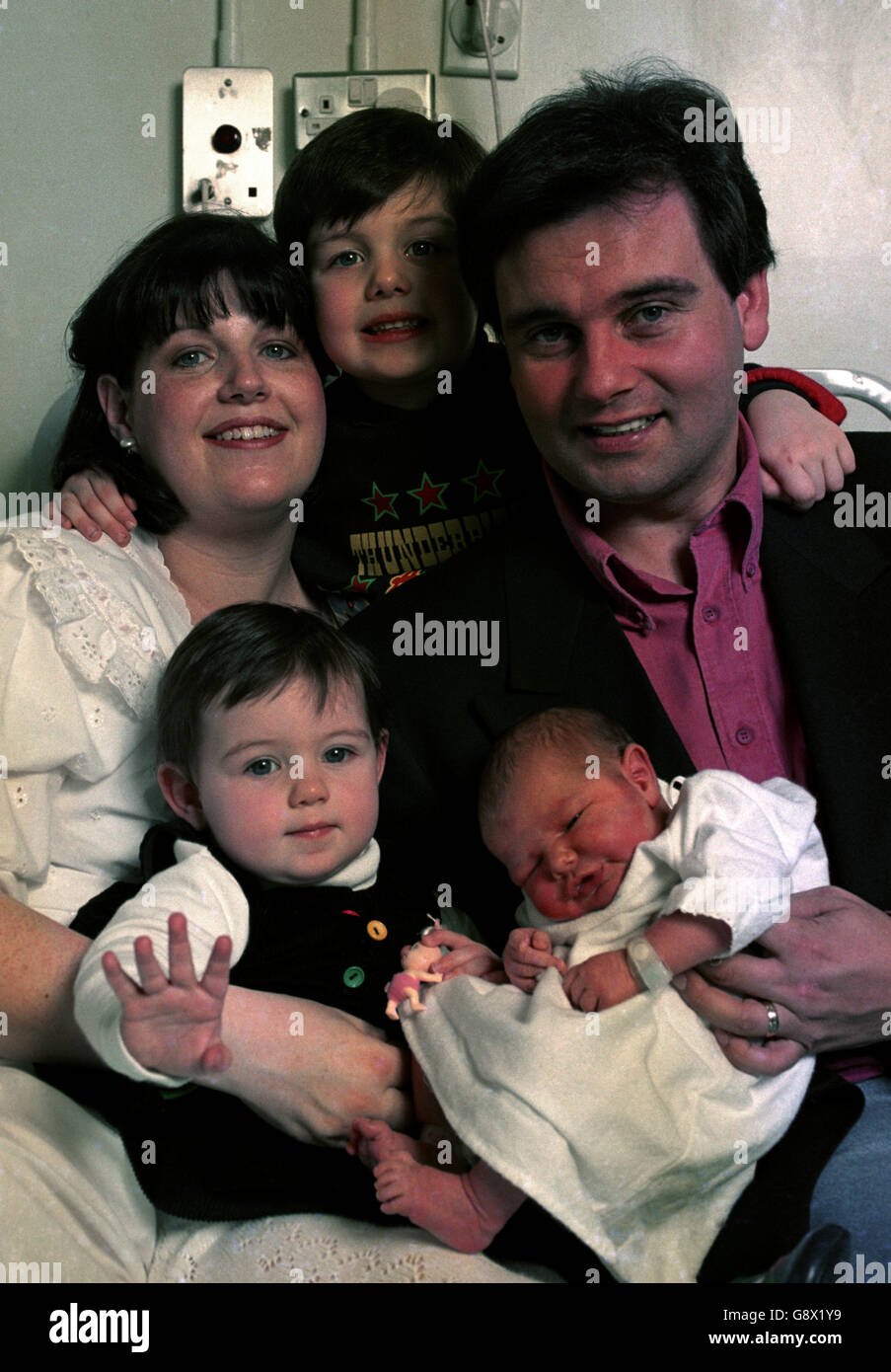 Becky aged 20 months and their new born baby son hi-res stock ...
