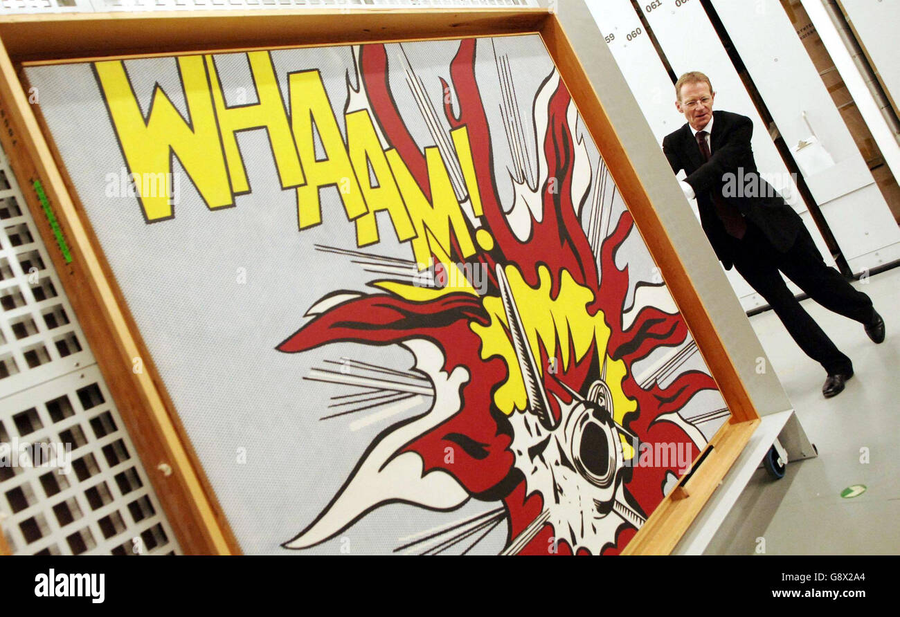 Nicholas during photocall to bring artist roy lichtensteins whaam hi-res stock photography and ...