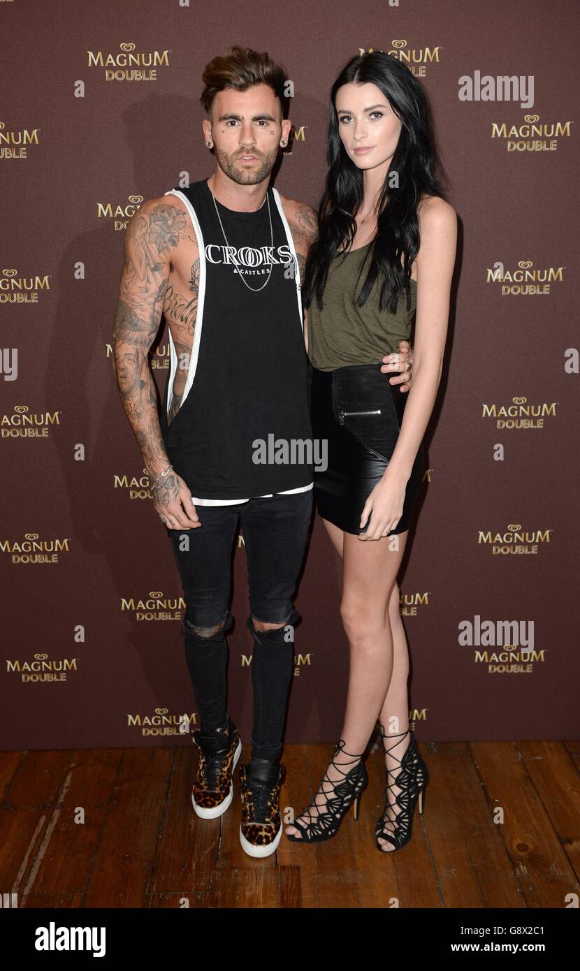 EDITORIAL USE ONLY Chris Perceval and girlfriend attend the launch ...