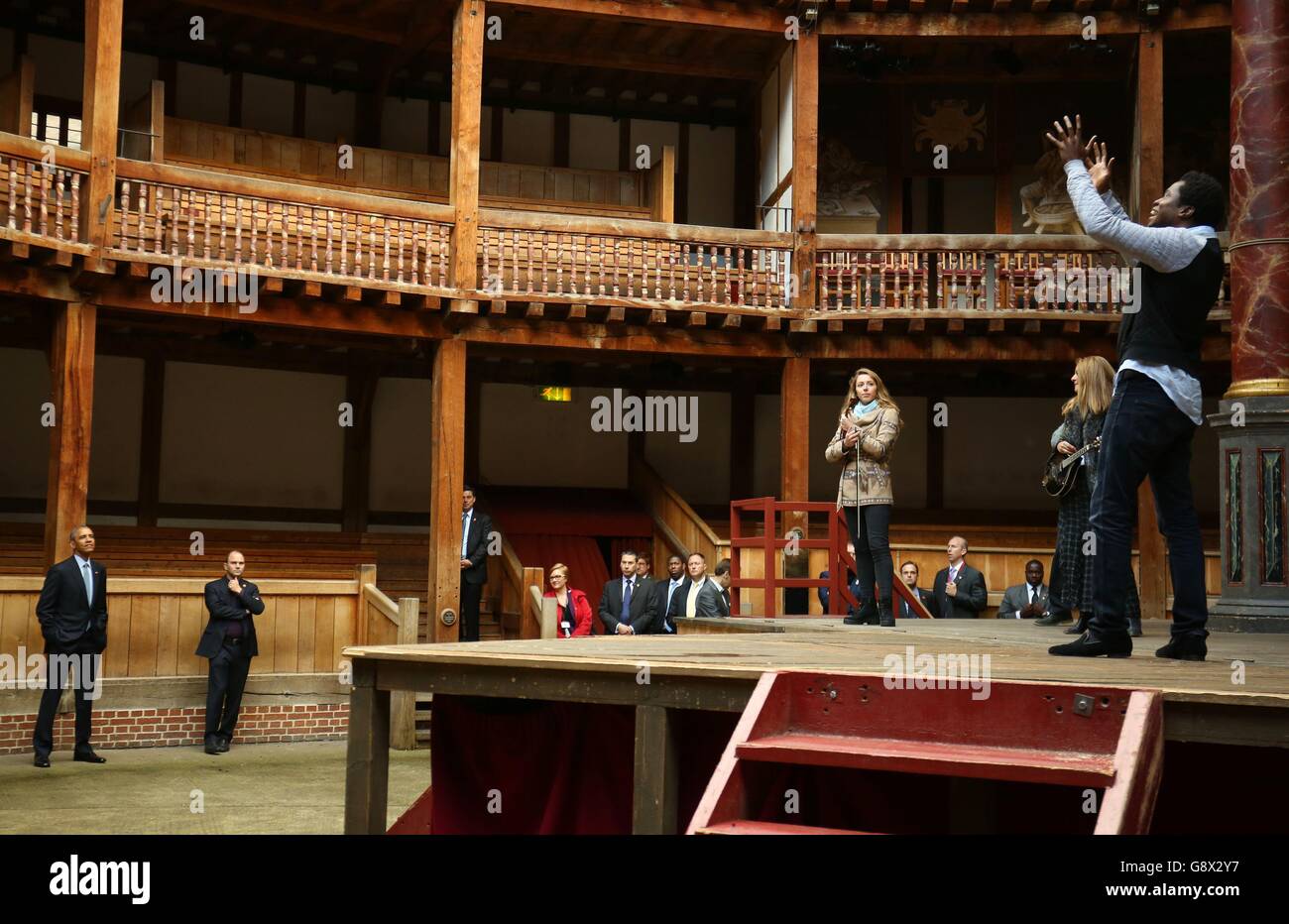 US President Barack Obama watches a performance during a visit to the ...
