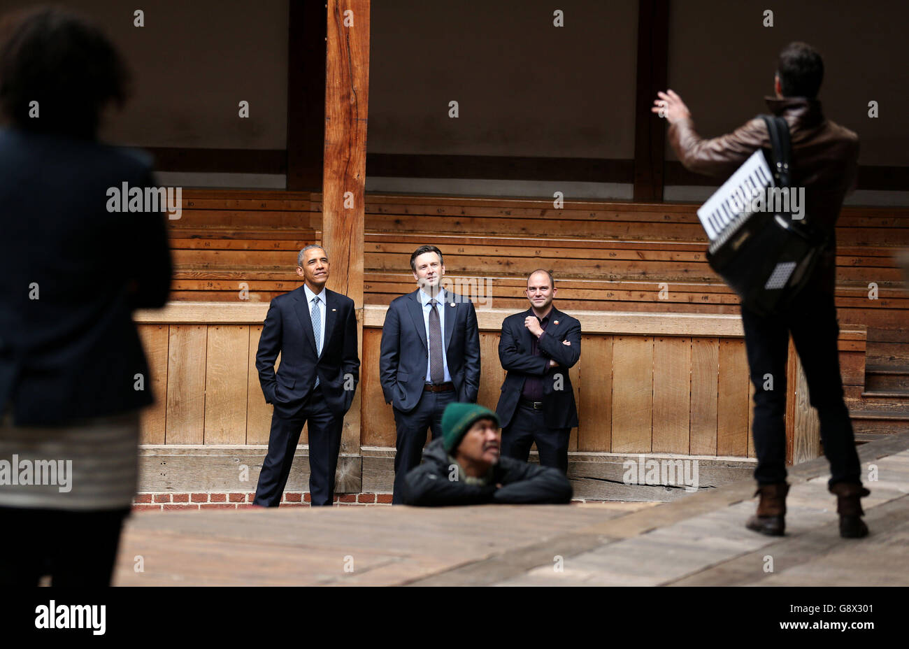 US President Barack Obama watches a performance during a visit to the ...