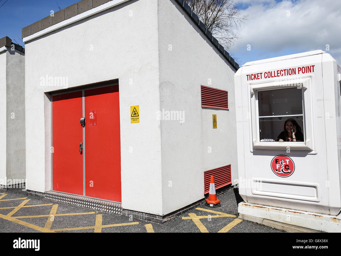 A ticket collection point outside Highbury Stadium before the game ...