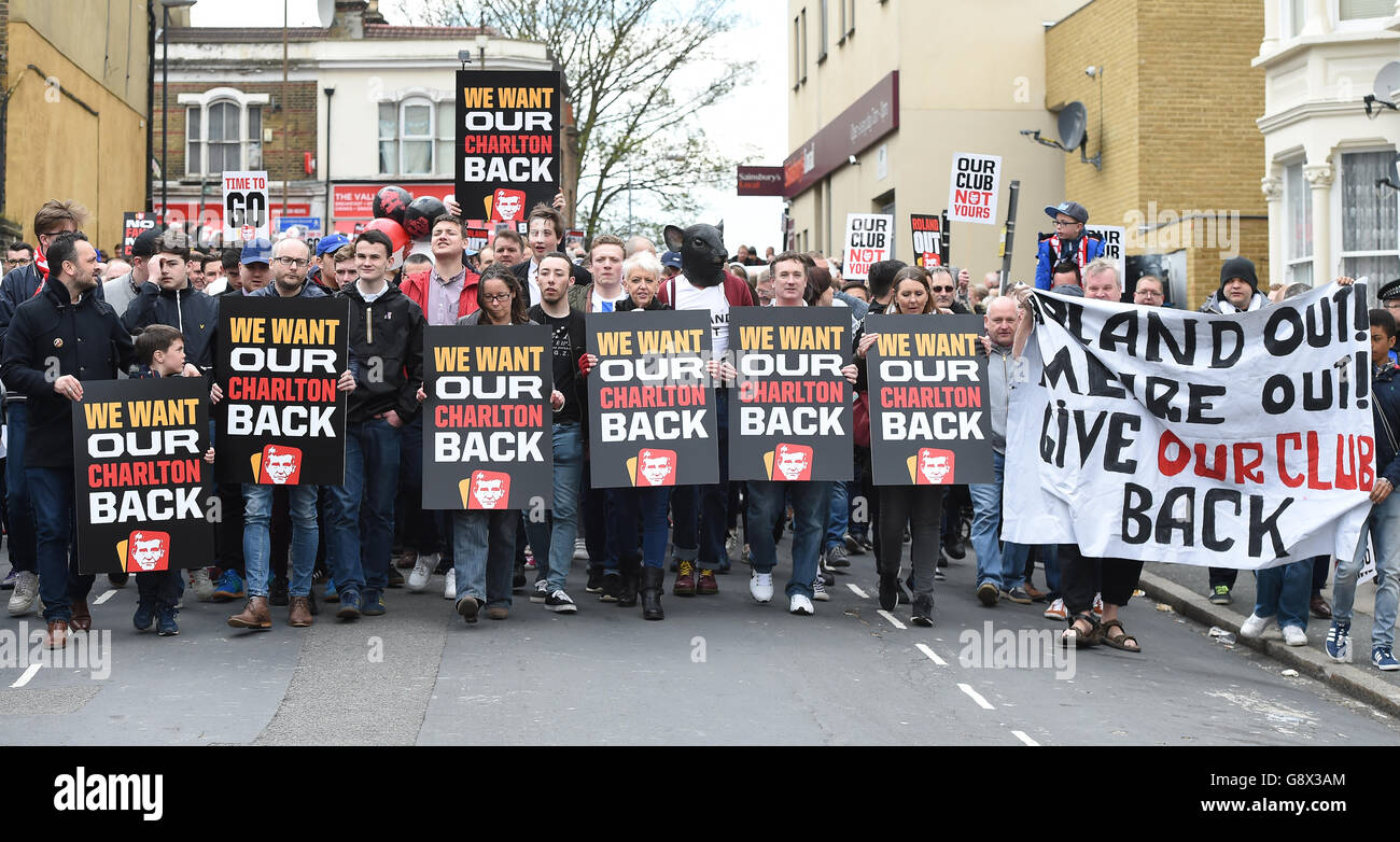 Charlton fans protest over owner Roland Duchatelet following relegation ...